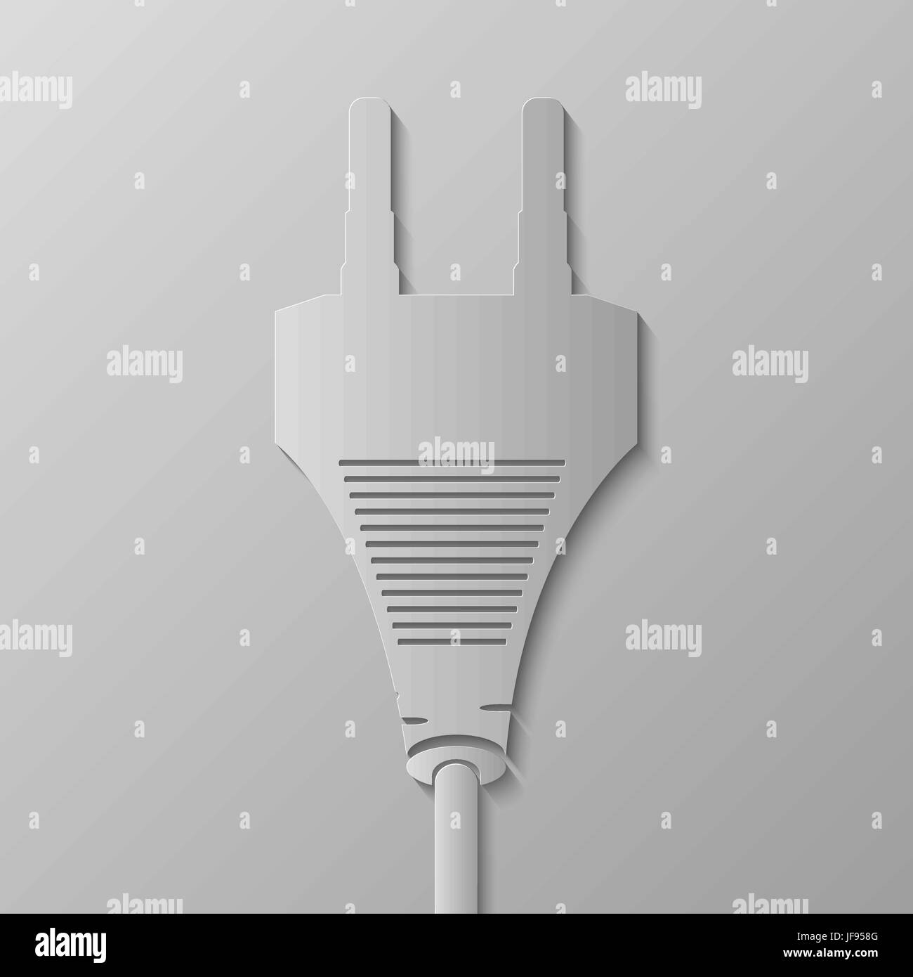 Stylized Power Plug Isolated on Grey Background Stock Vector Image ...
