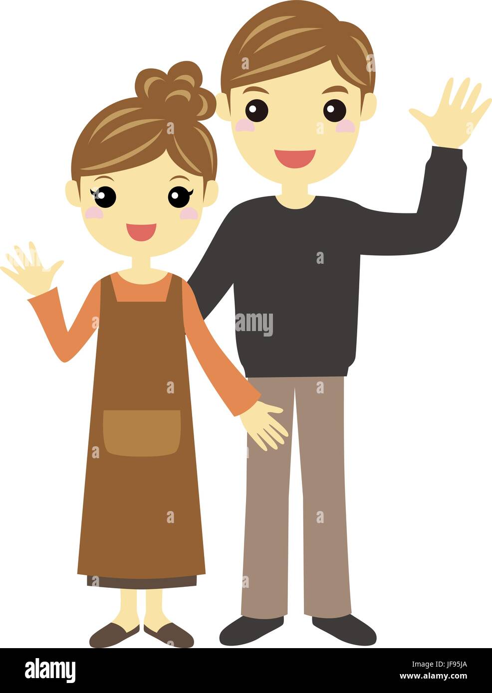 Happy young couple joy Stock Vector Images - Alamy