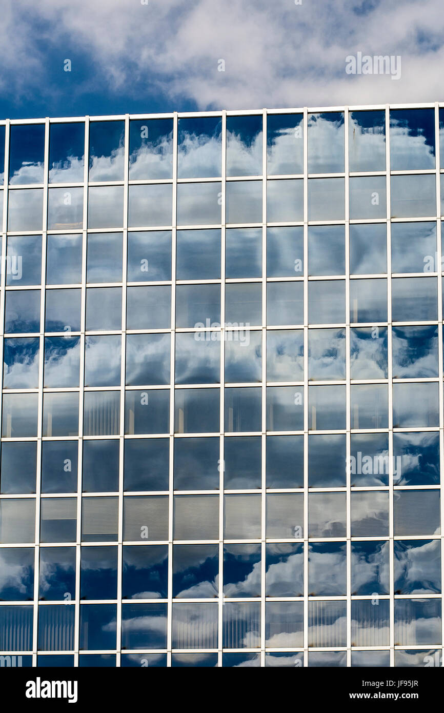 Blue sky reflected on building windows hi-res stock photography and ...