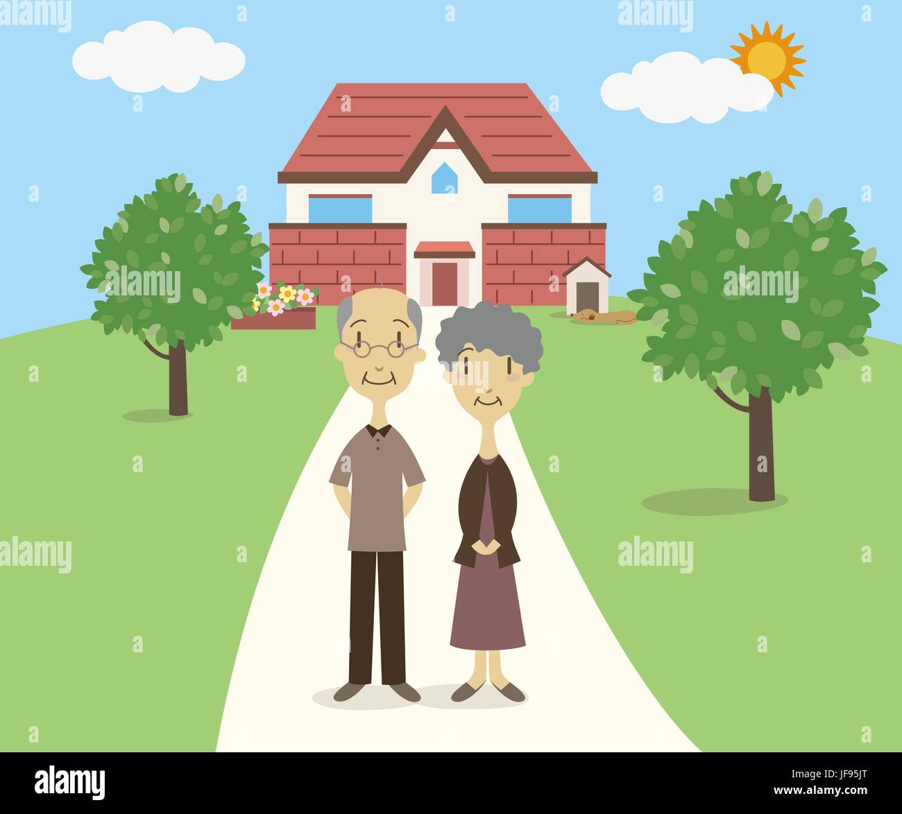 Senior house window Stock Vector Images - Alamy