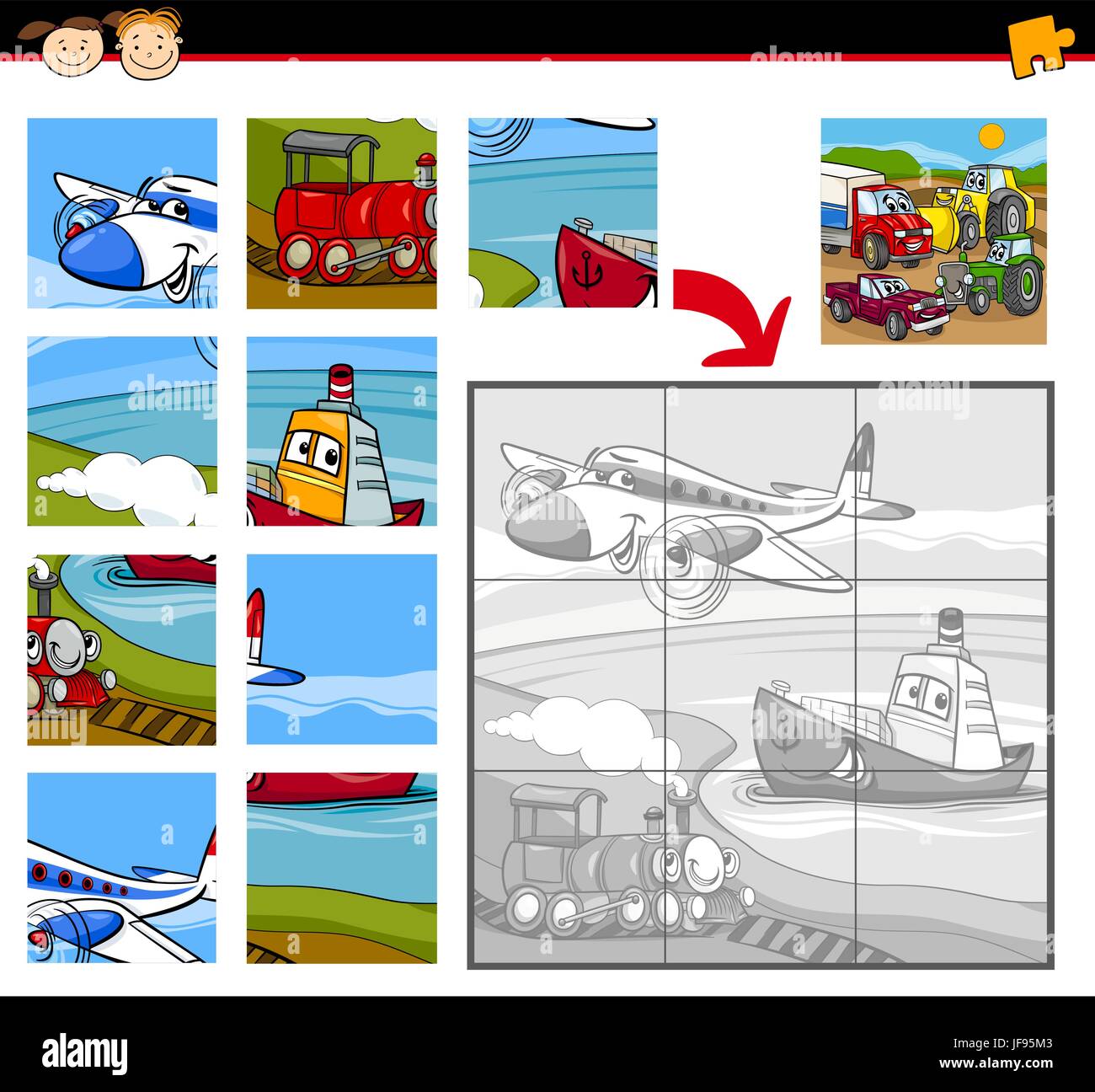 transportation jigsaw puzzle game Stock Vector Image & Art - Alamy