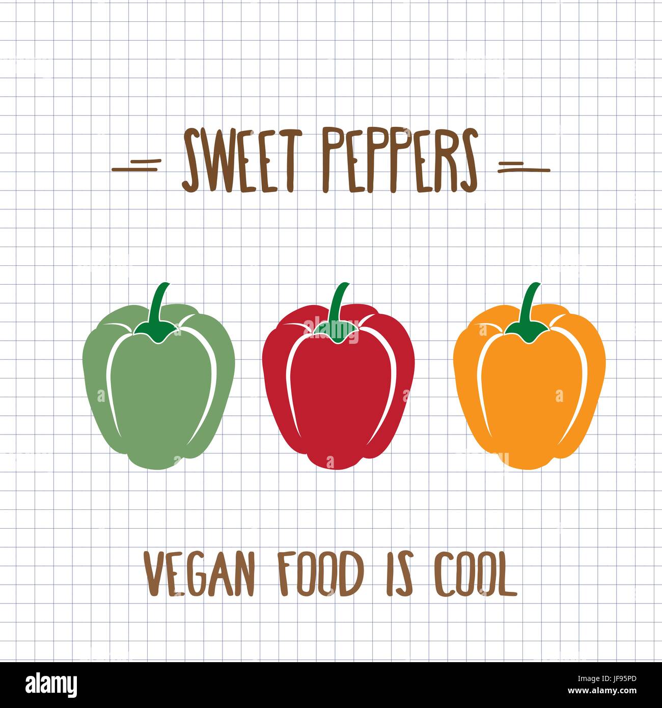 Peppers green yellow red Stock Vector Images - Alamy