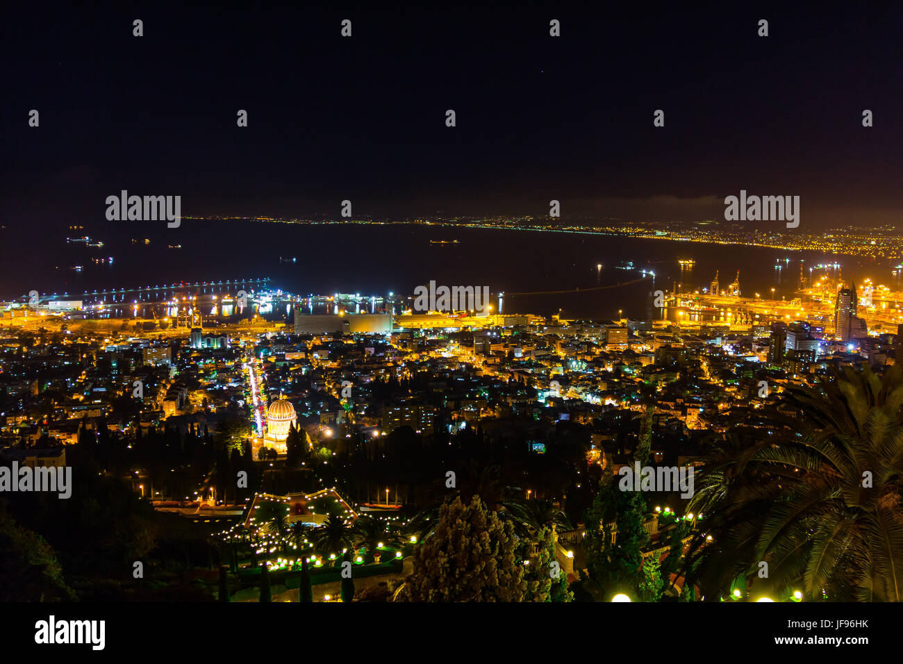 Sunset and night at Haifa, Israel Stock Photo - Alamy