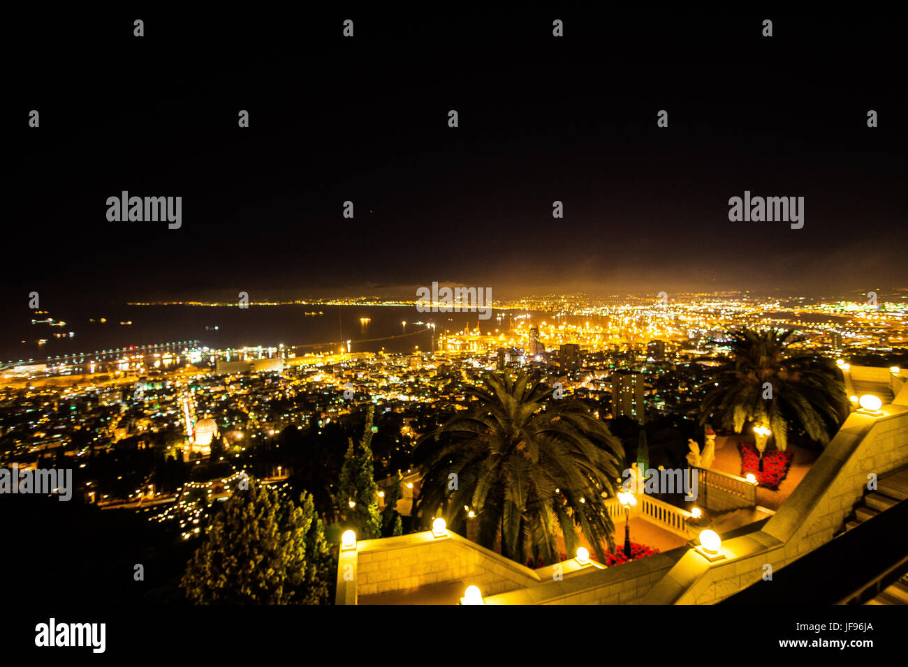 Sunset and night at Haifa, Israel Stock Photo - Alamy
