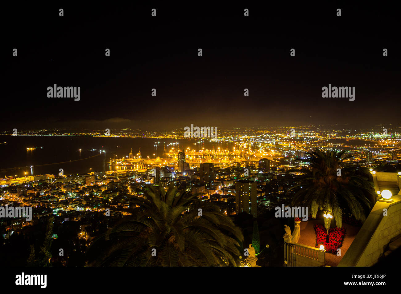 Sunset and night at Haifa, Israel Stock Photo - Alamy