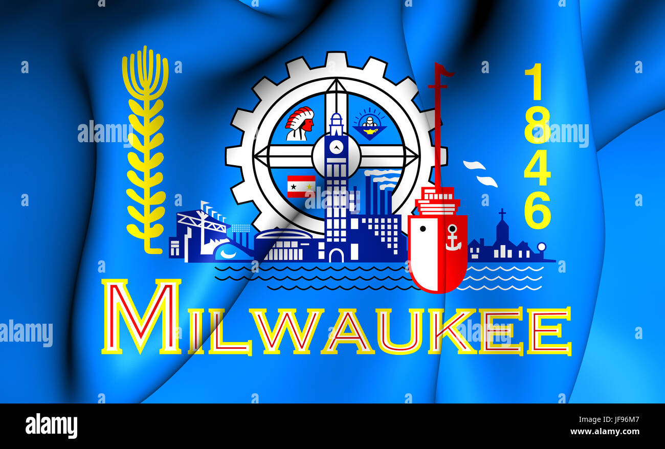 Flag of Milwaukee, USA Stock Photo - Alamy
