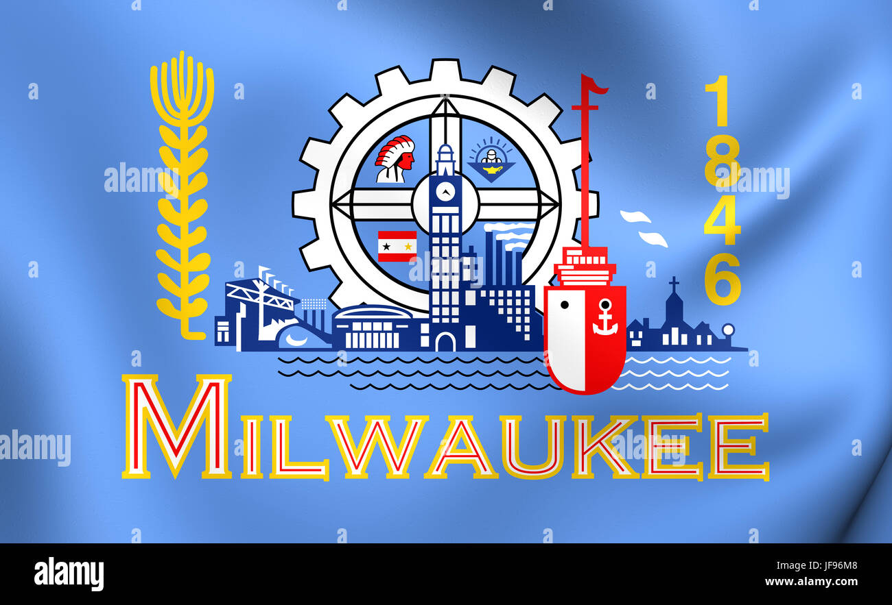 Flag of Milwaukee, USA Stock Photo - Alamy