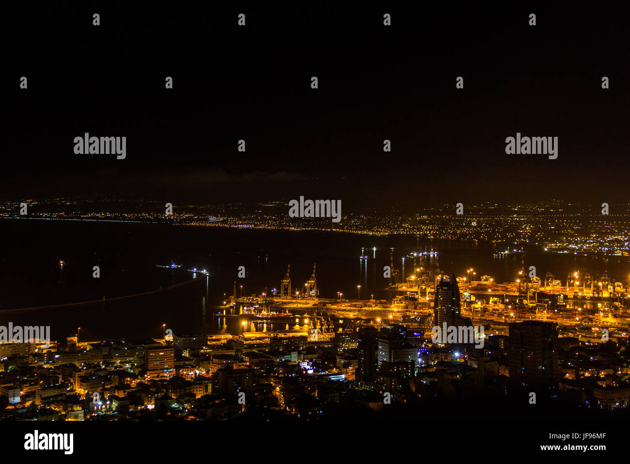 Sunset and night at Haifa, Israel Stock Photo - Alamy