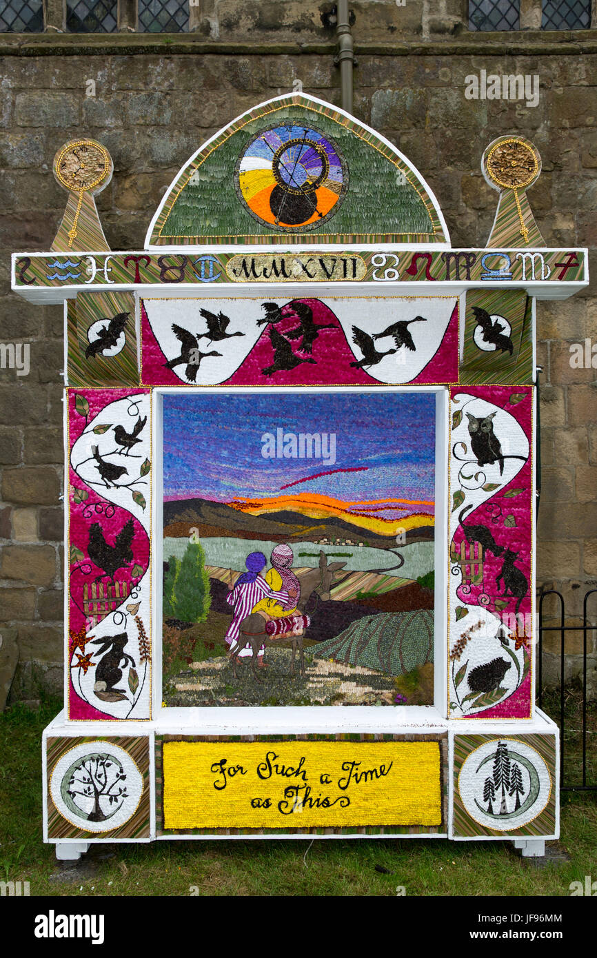 The Reading Room well dressing. All Saints Church, Youlgrave Stock ...