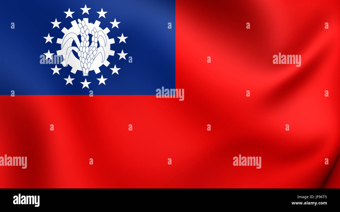 Flag of Myanmar (1974-2010). Close Up Stock Photo - Alamy