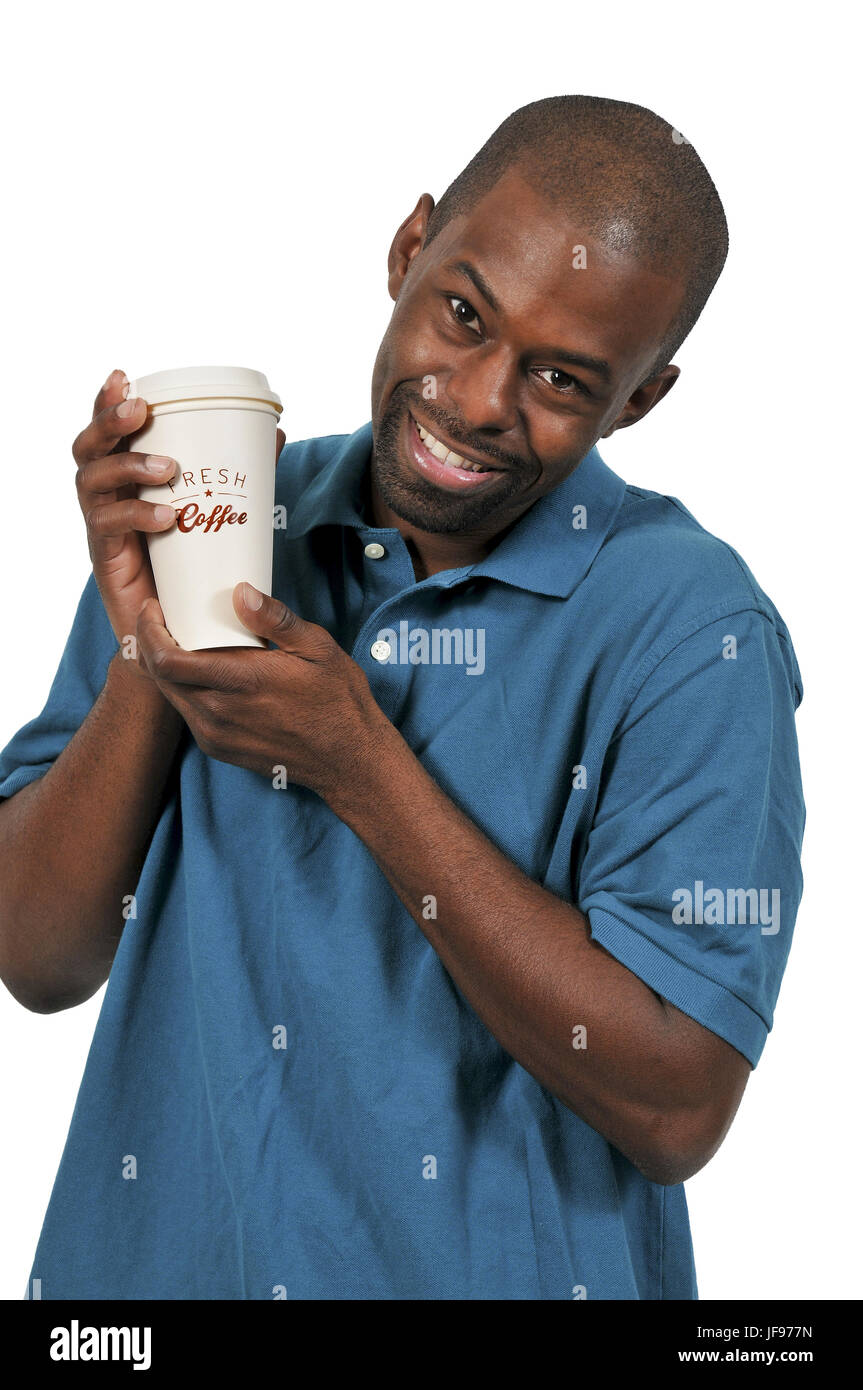 Black Man Drinking Coffee Stock Photo - Alamy