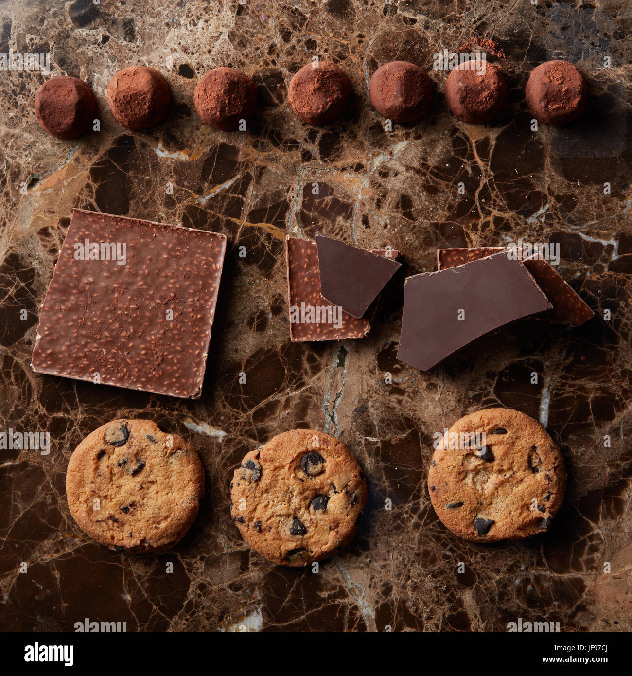 Chocolate chip cookies and chocolates Stock Photo - Alamy