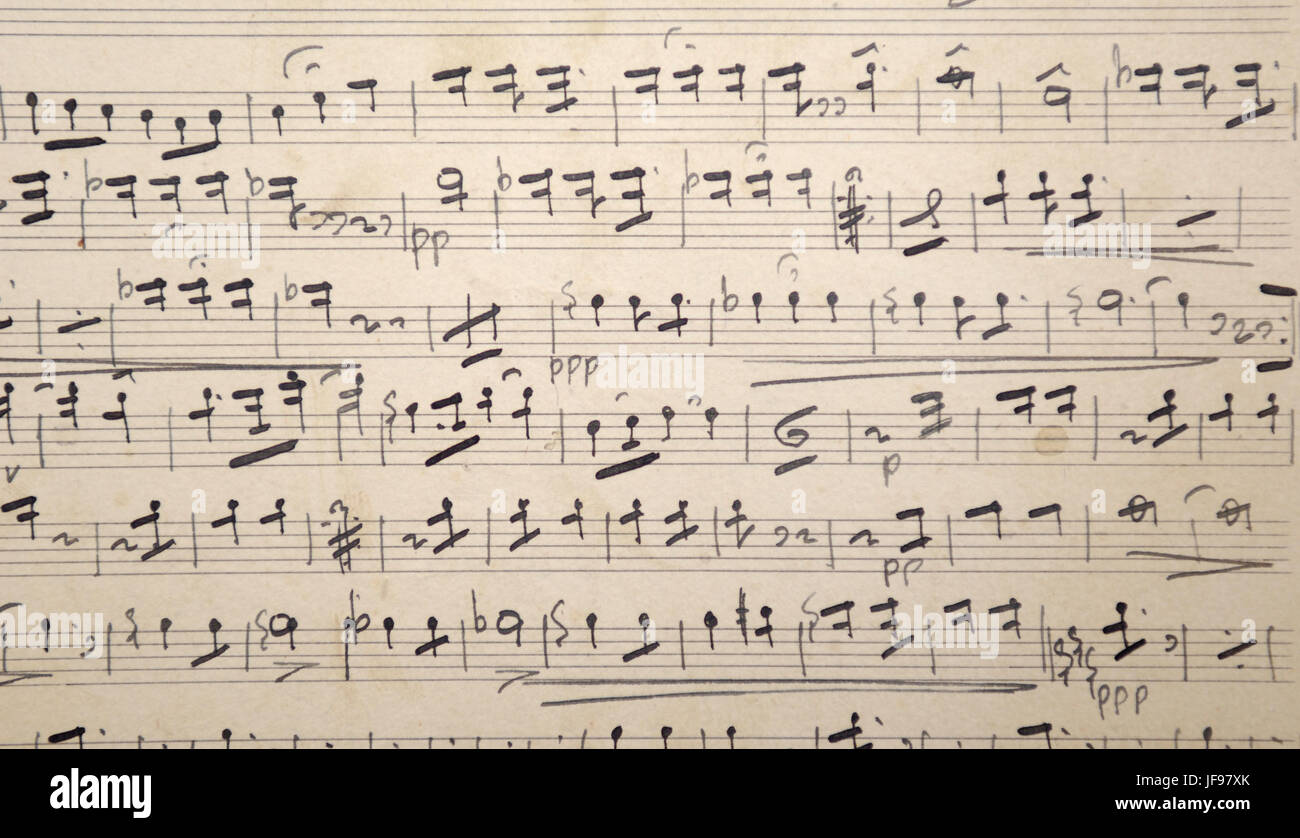 old music old score with yellowed paper, color image Stock Photo - Alamy