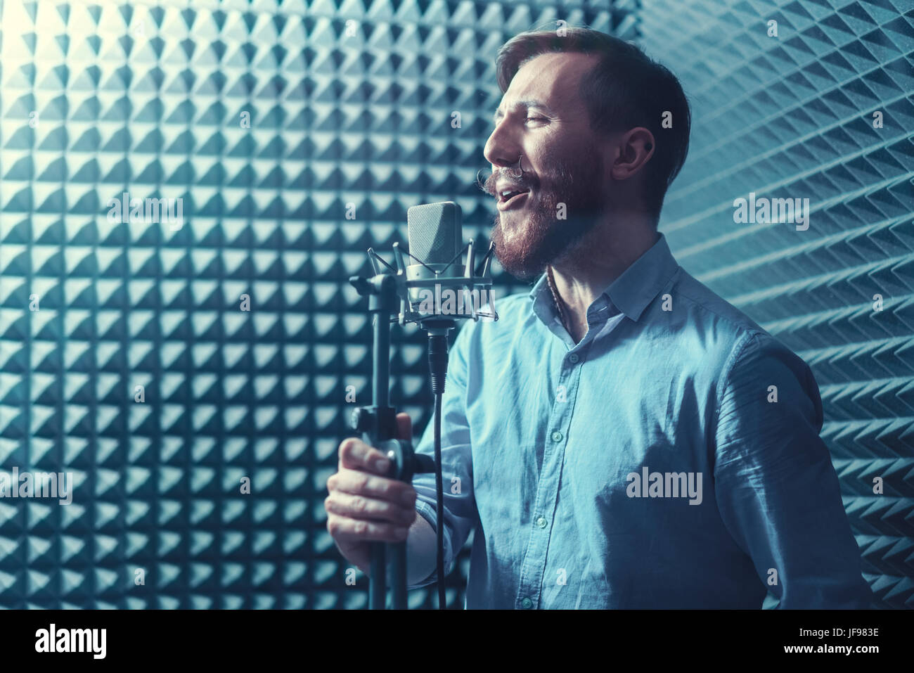 Man in recording studio Stock Photo - Alamy