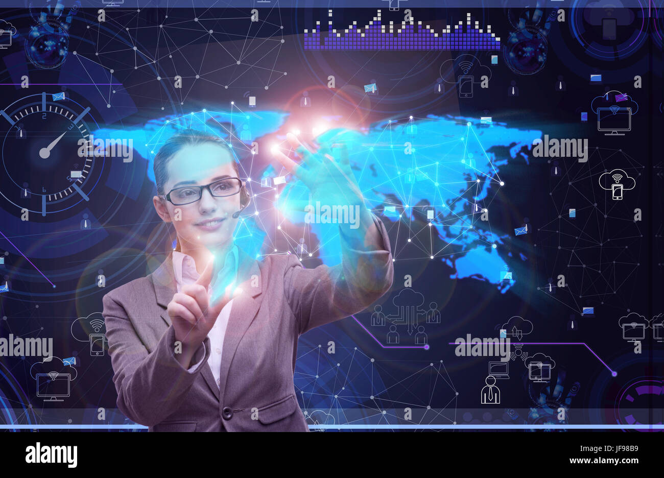 Woman in social data hi-res stock photography and images - Alamy