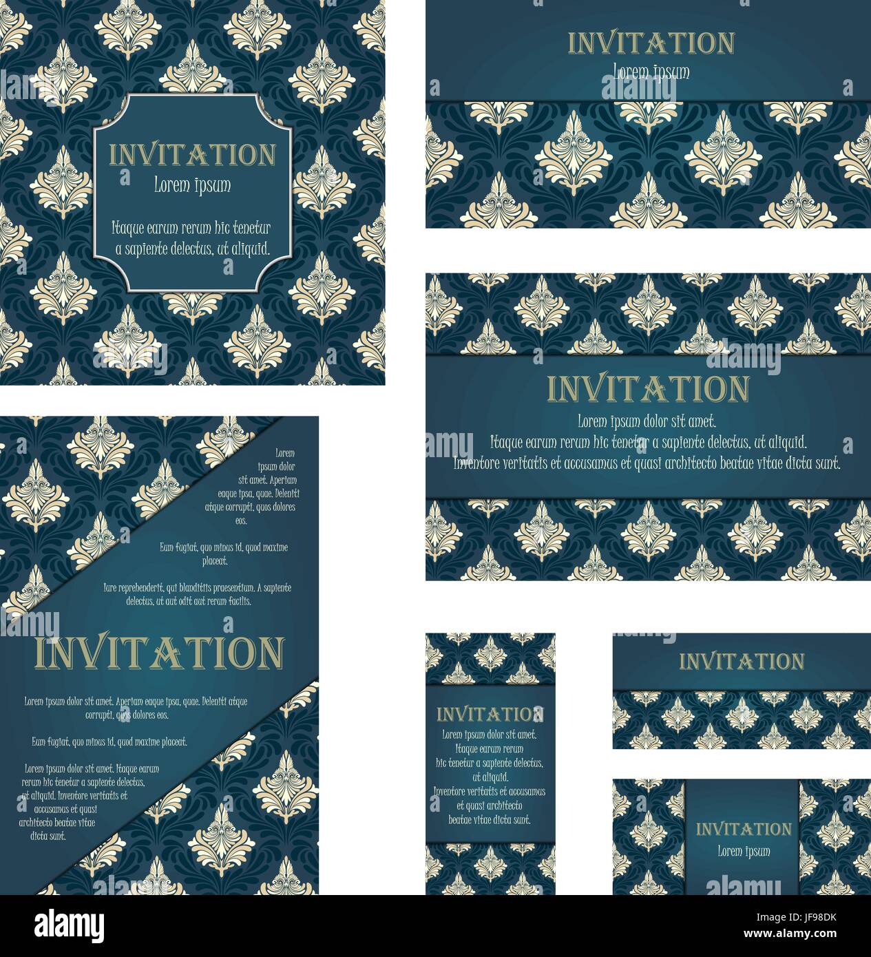 Set of Invitation Cards Stock Vector Image & Art - Alamy
