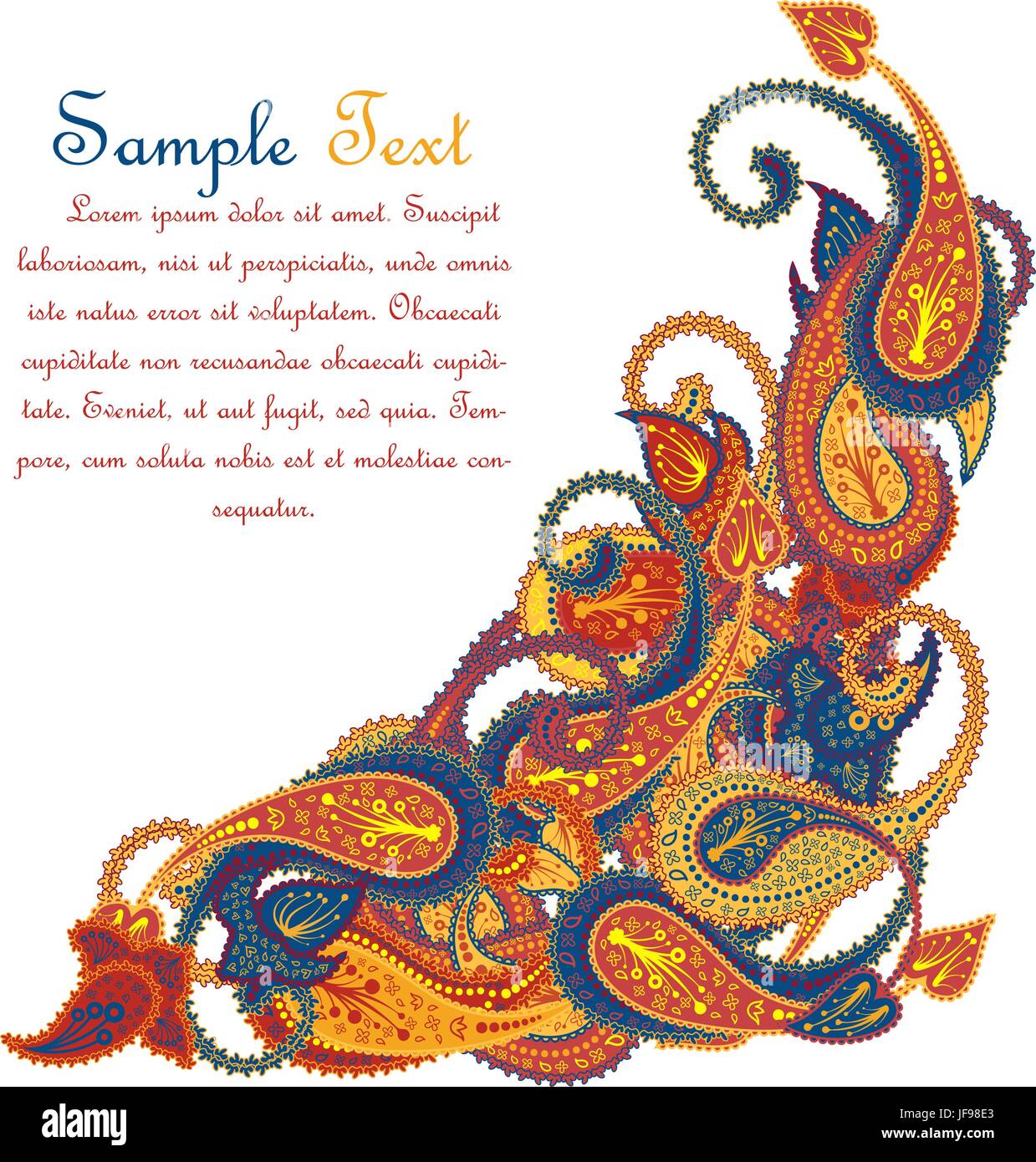 Paisley Pattern Ornate Frame Stock Vector Image & Art - Alamy