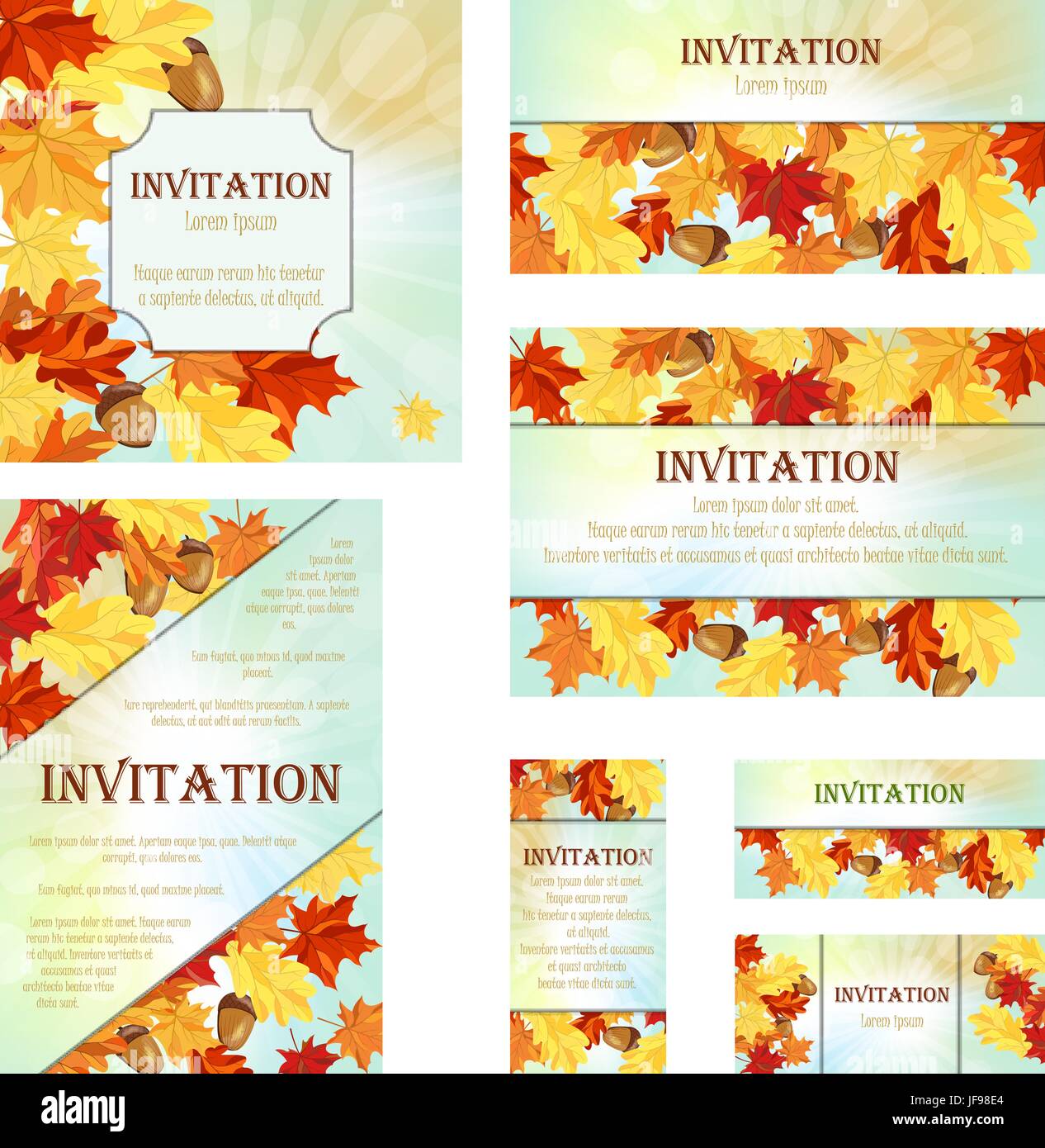 Set of Invitation Cards Stock Vector Image & Art - Alamy