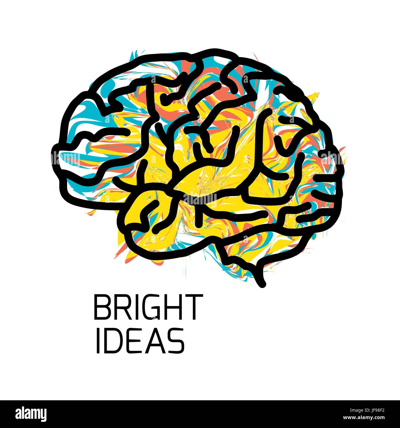 Brain concept white background Stock Vector Images - Alamy