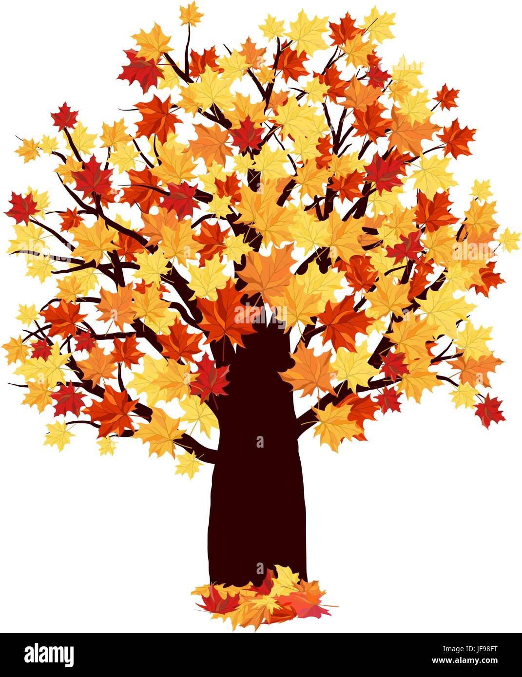 Tree with autumn colour Stock Vector Images - Alamy