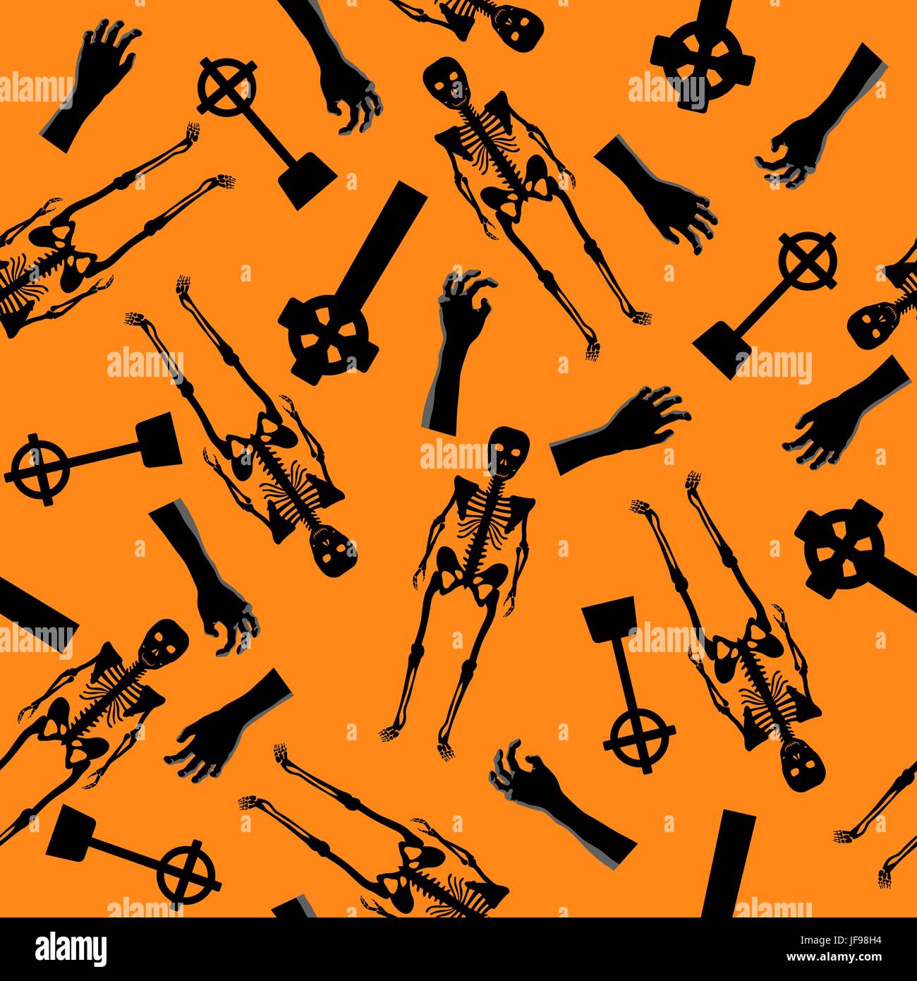 Scary dancing skeleton halloween background Stock Vector Images - Alamy