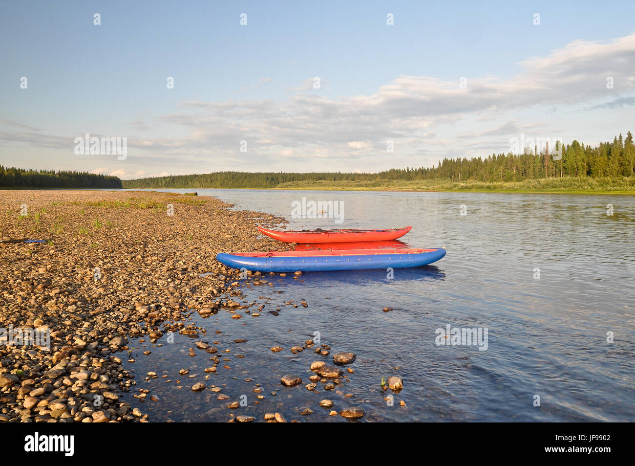 Water trip on the river Schugor in the Komi Republic. National Park ...