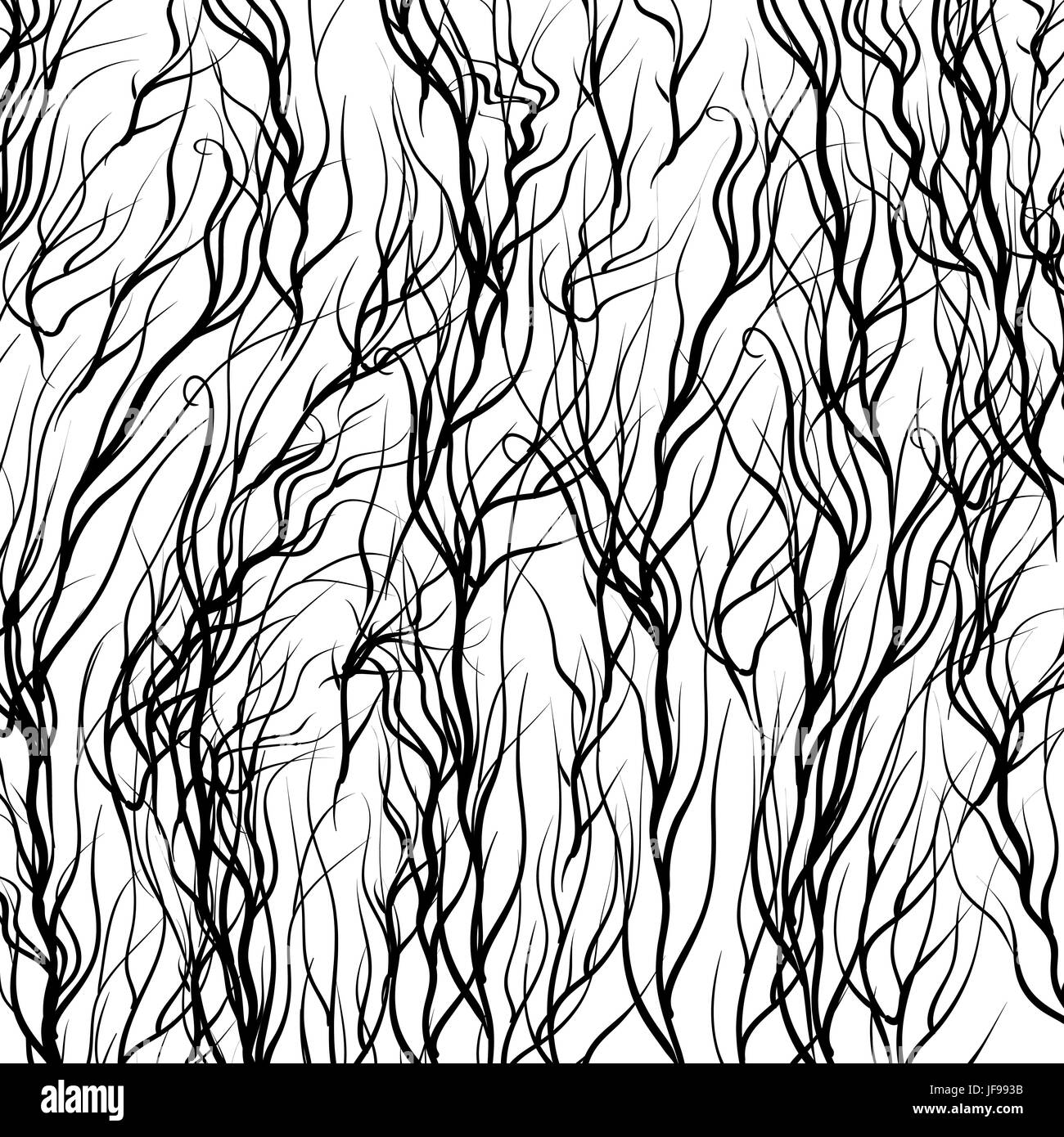 Black Trees on White Background. Natural Pattern Stock Vector Image ...