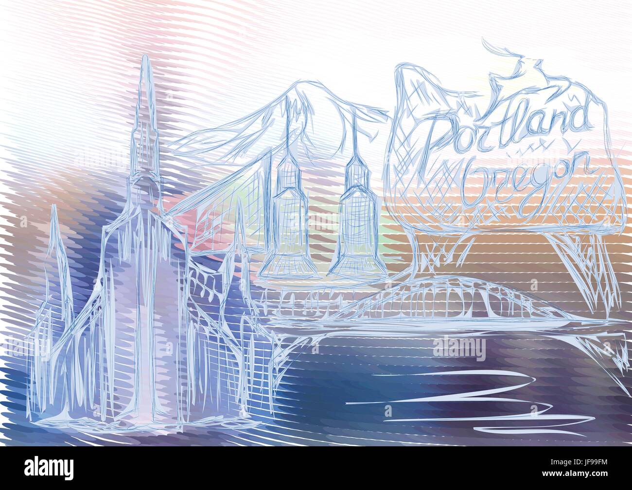 Usa oregon portland architecture Stock Vector Images - Alamy