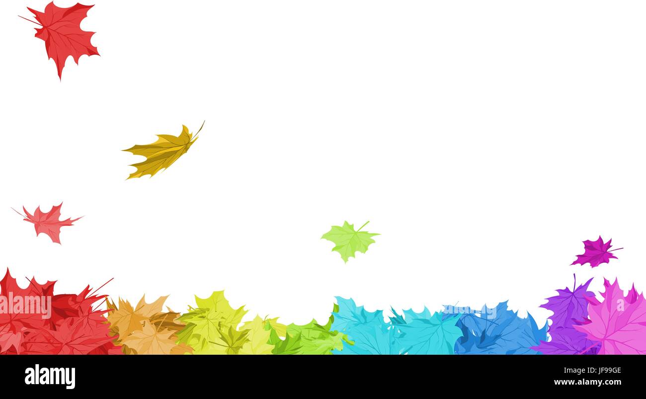 Rainbow Maple Leaves Stock Vector Image & Art - Alamy