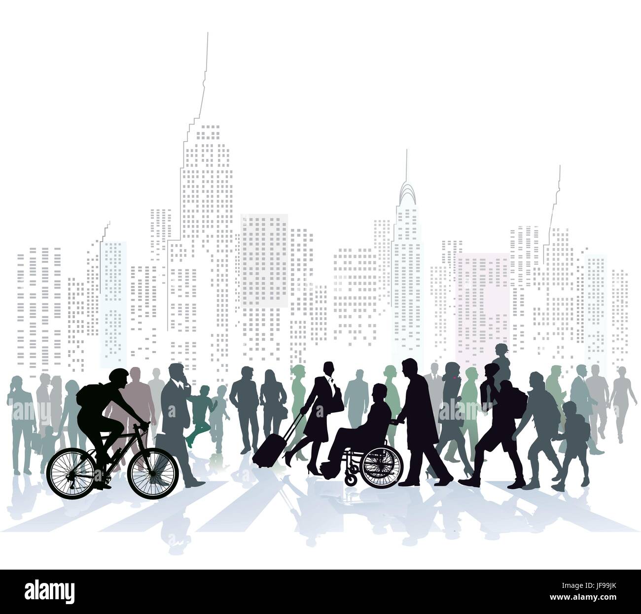 Urban crowd walking Stock Vector Images - Alamy