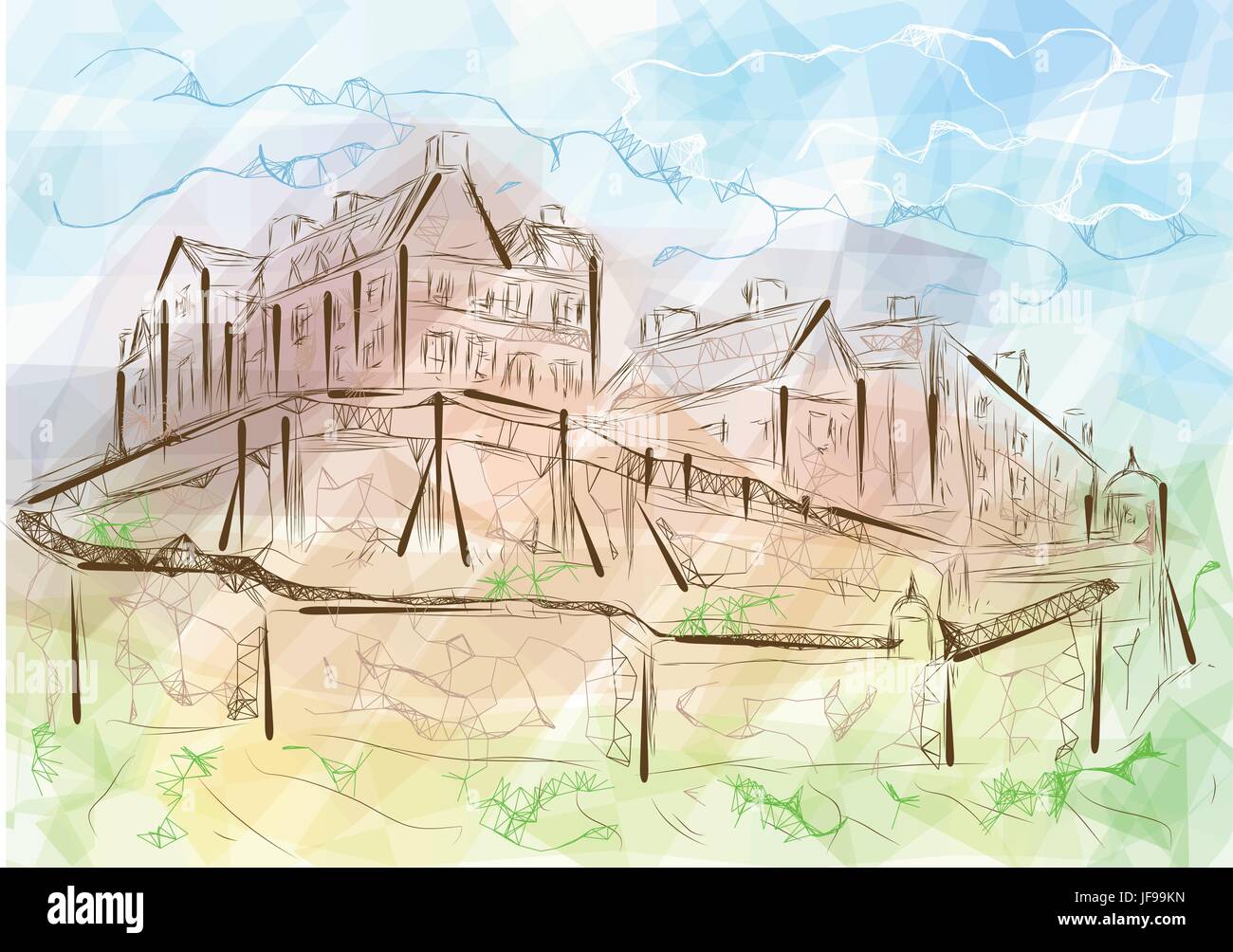 Scottish medieval castle Stock Vector Images - Alamy