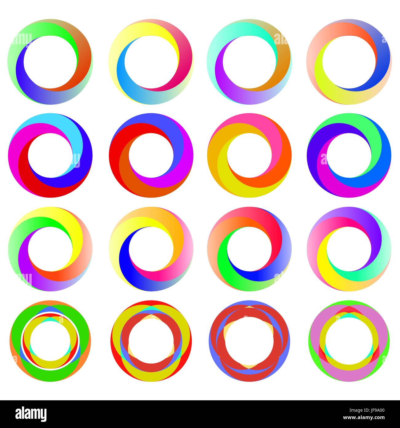Set of Colorful Circle Icons Isolated on White Background Stock Vector ...
