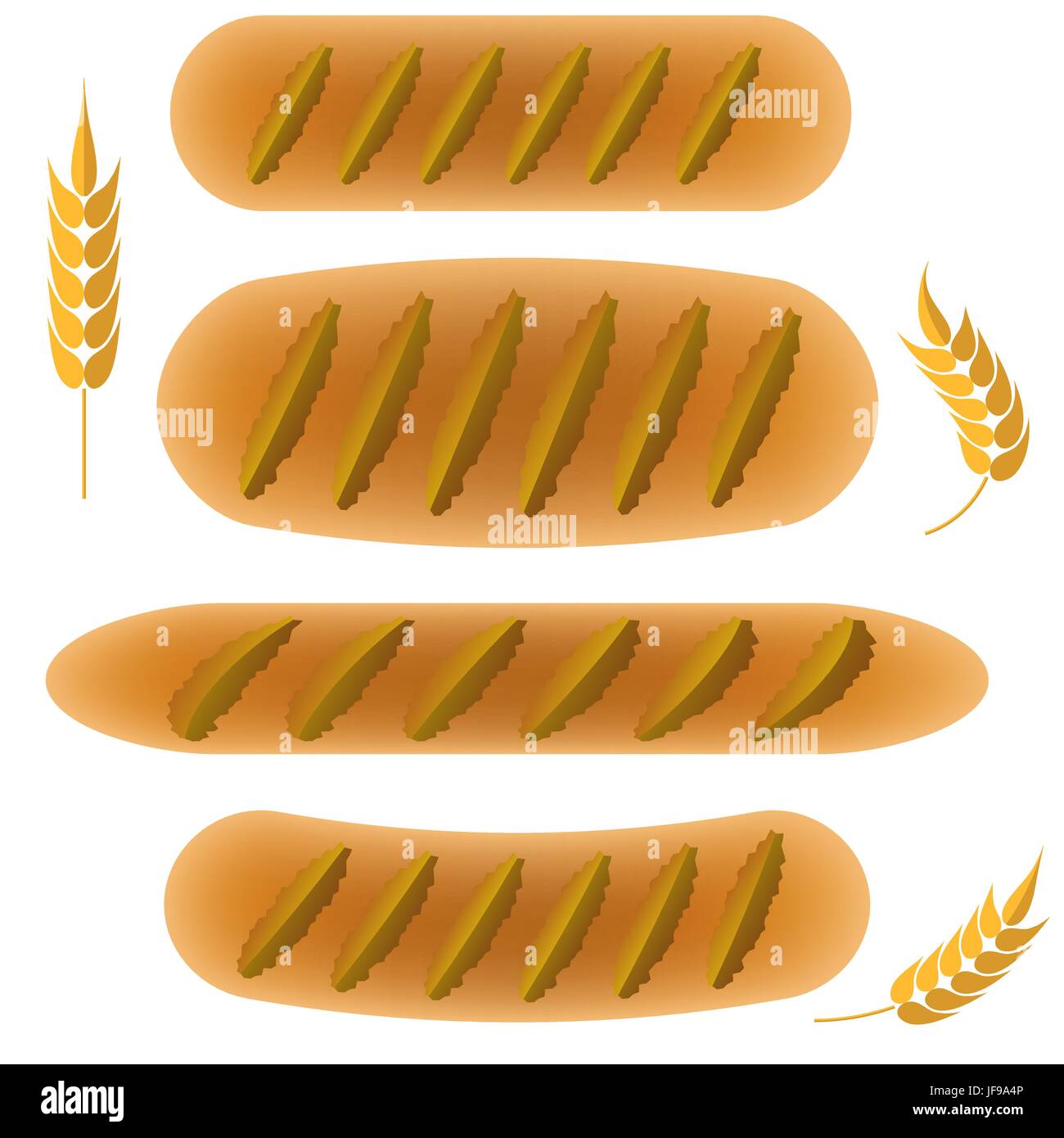 Set of Bakery Products Icons Isolated on White Background. Bread Icons ...