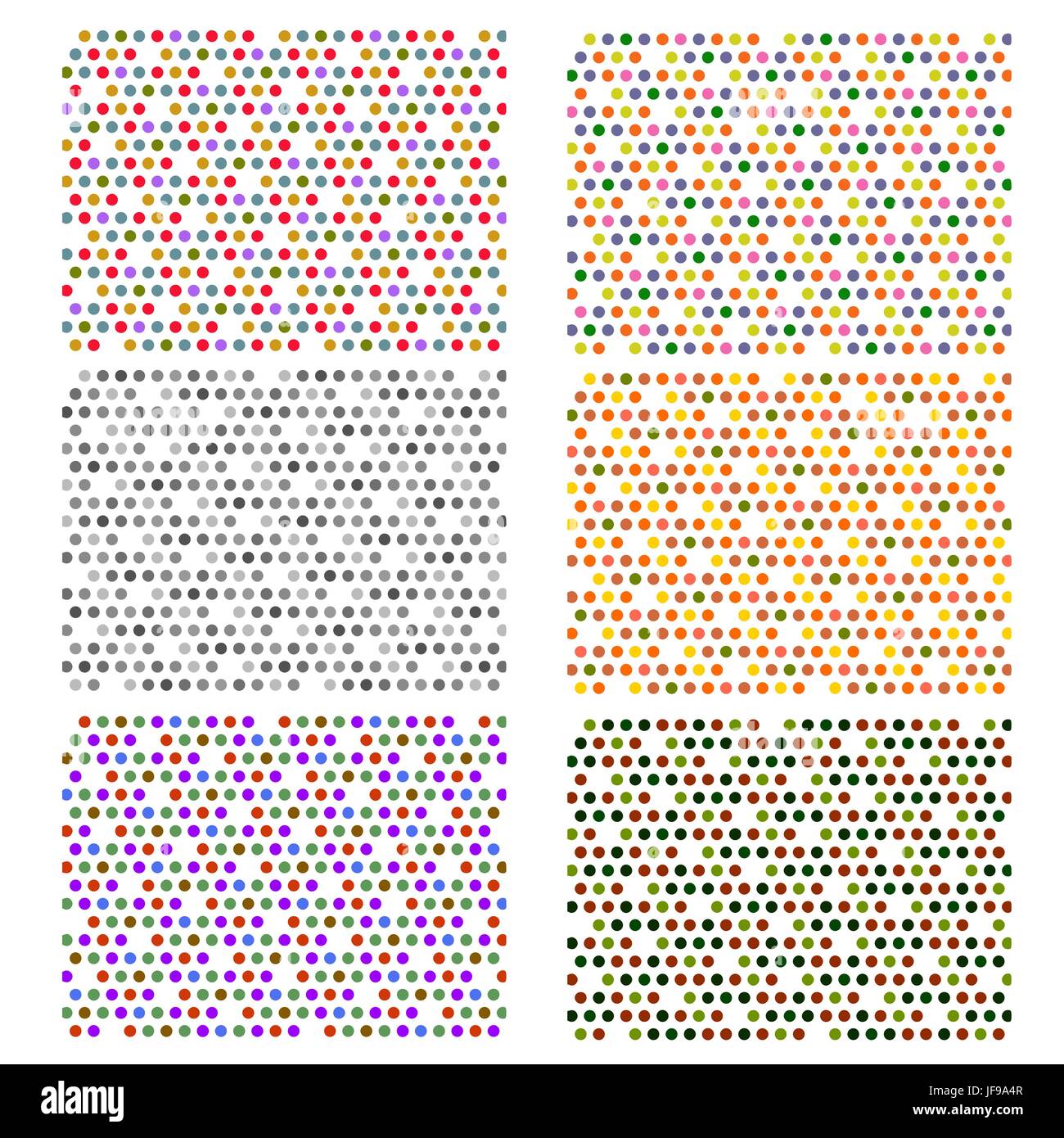 Halftone Patterns. Set of Halftone Dots. Colored Dots on White ...