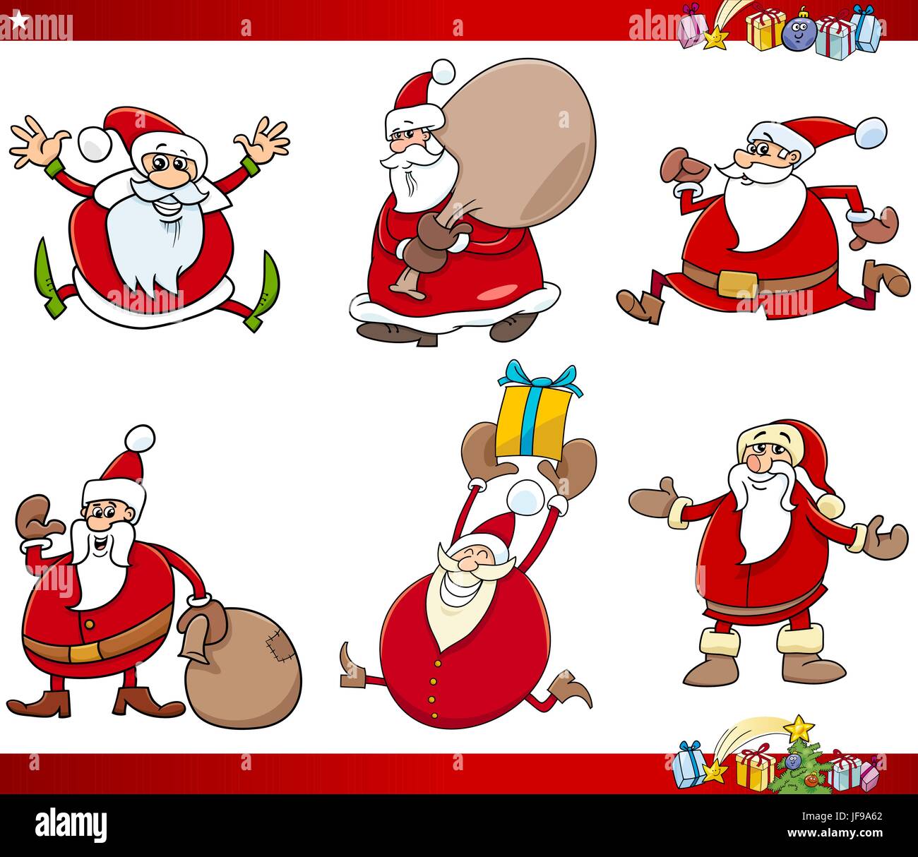 santa and christmas cartoon set Stock Vector Image & Art - Alamy