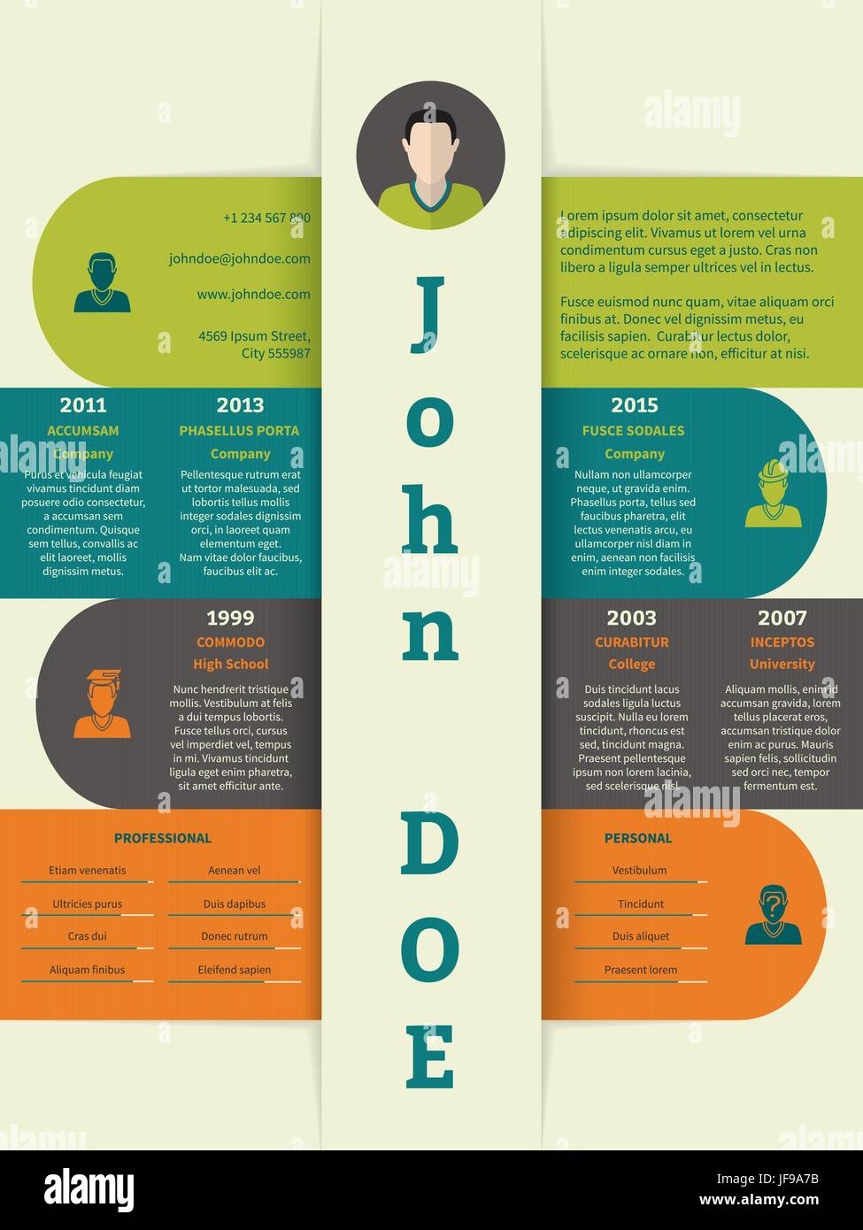 Modern cv resume template design ribbon style Stock Vector Image & Art ...