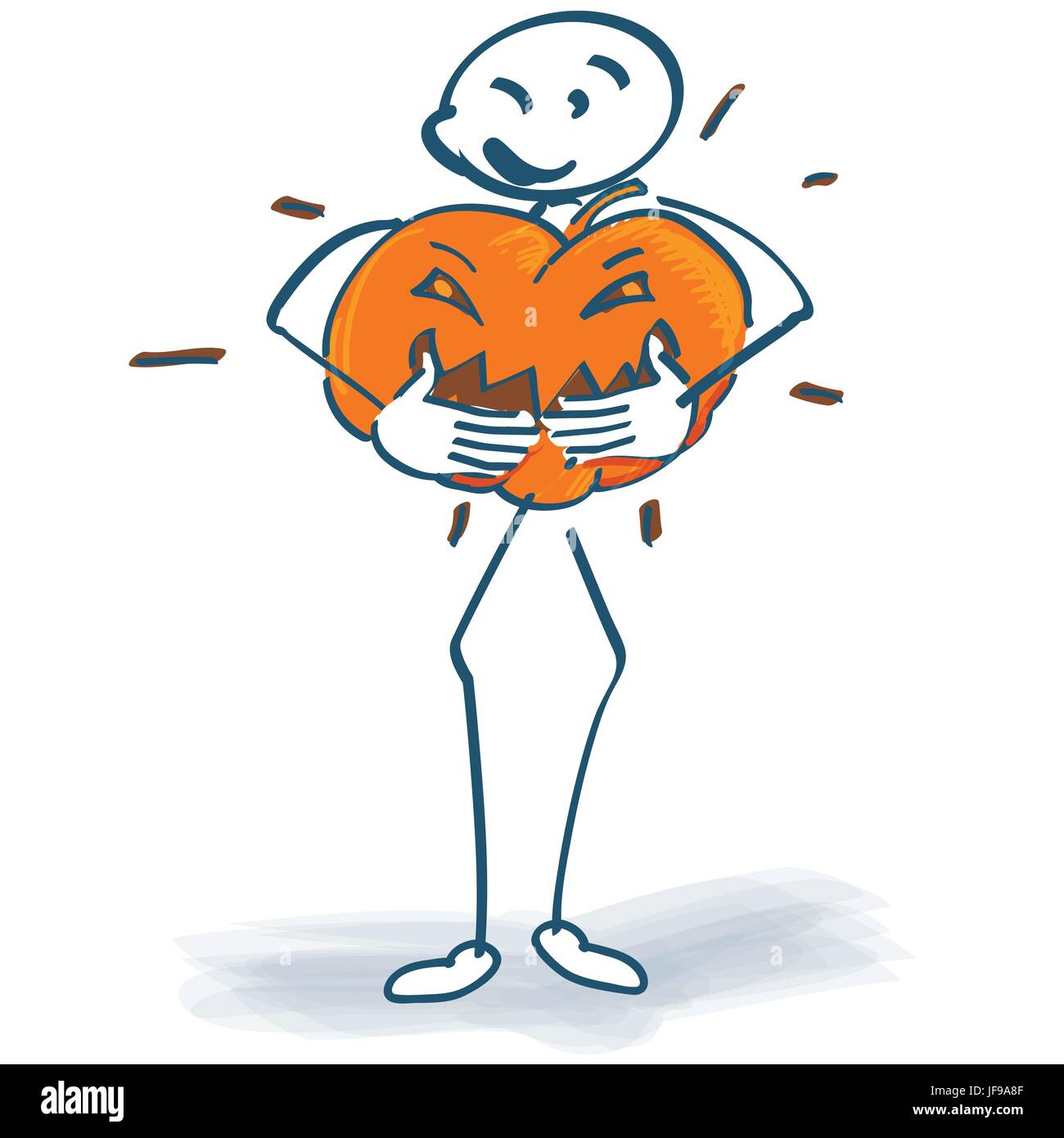 stick figure with huge pumpkin Stock Vector Image & Art - Alamy