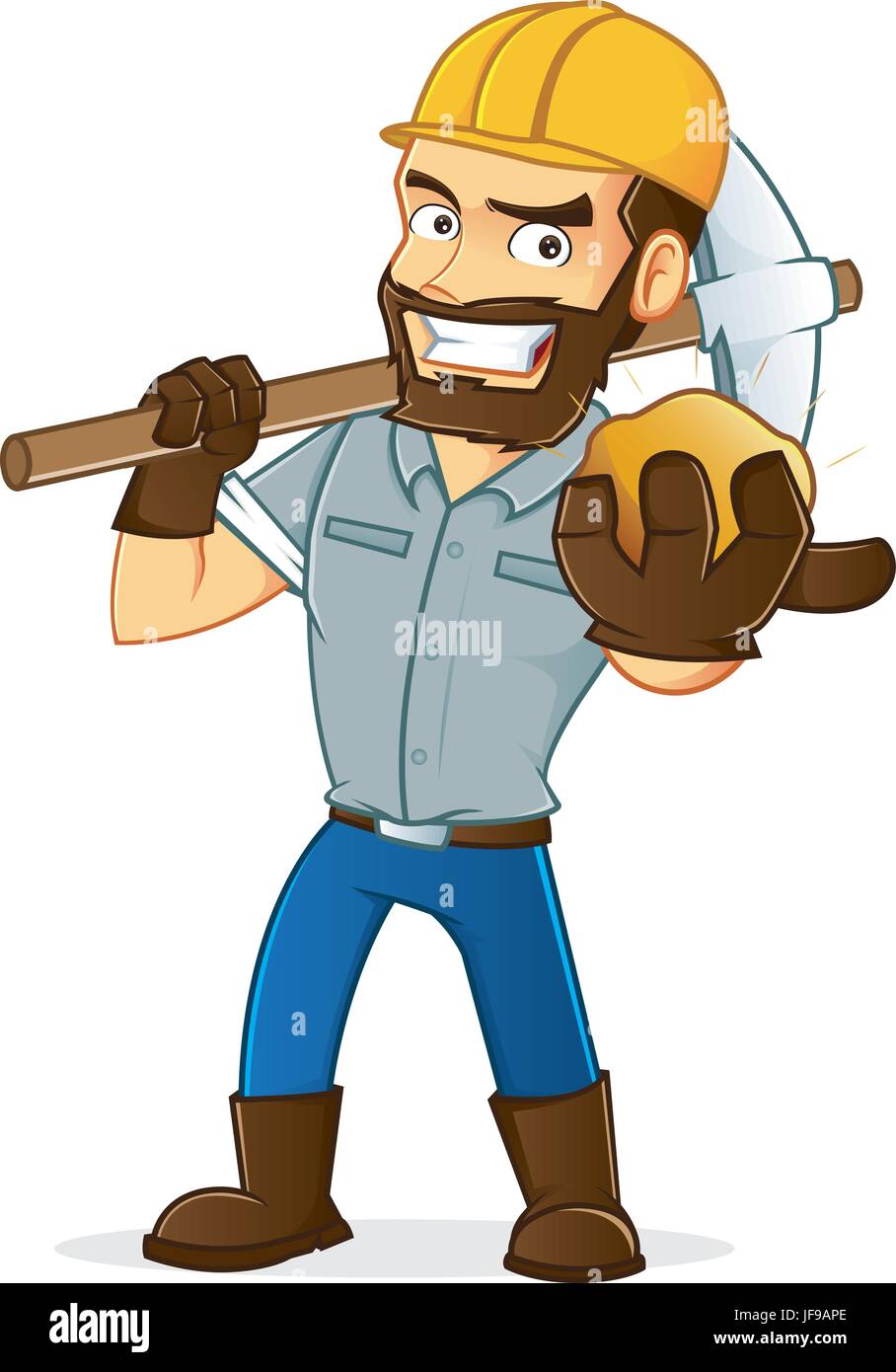 Happy smiling construction worker in Stock Vector Images - Alamy