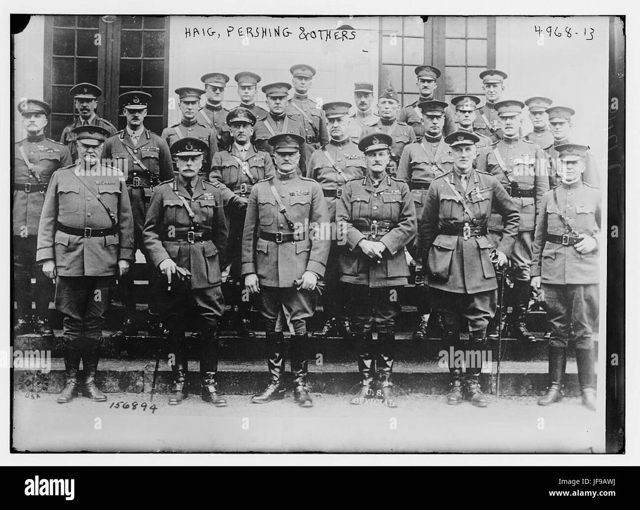 A photograph featuring British General Douglas Haig, American General ...