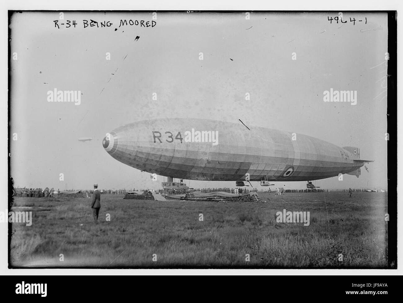 R-34 Being Moored: A Historic Airship Moment Stock Photo - Alamy