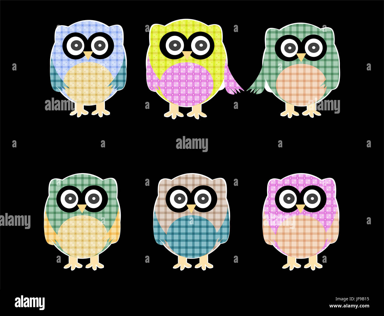 set of cute textile owls Stock Photo - Alamy