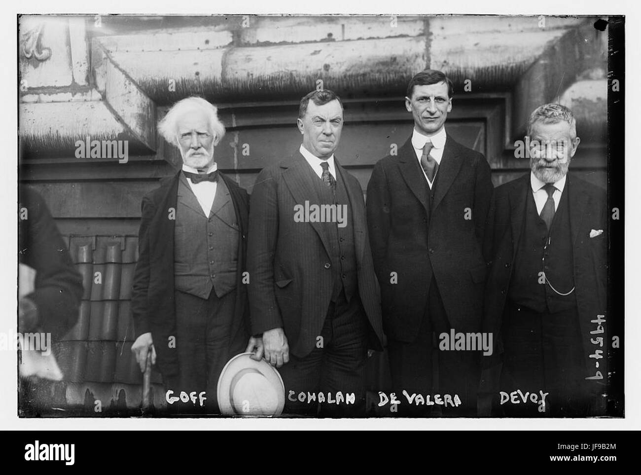 A historic photograph featuring key Irish political figures such as ...