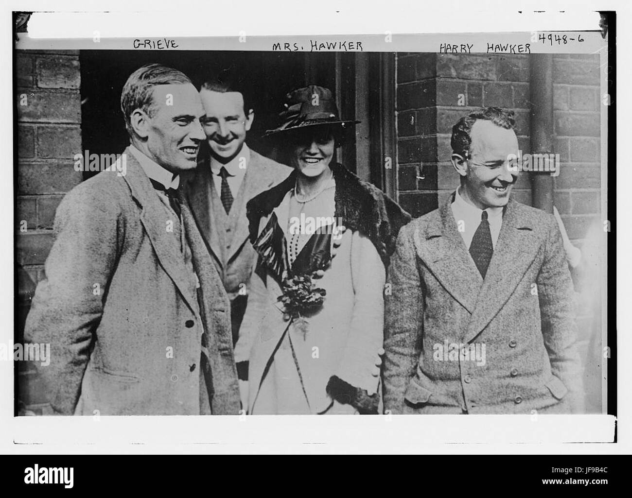 A historical portrait of Mrs. Hawker and Harry Hawker, capturing their ...