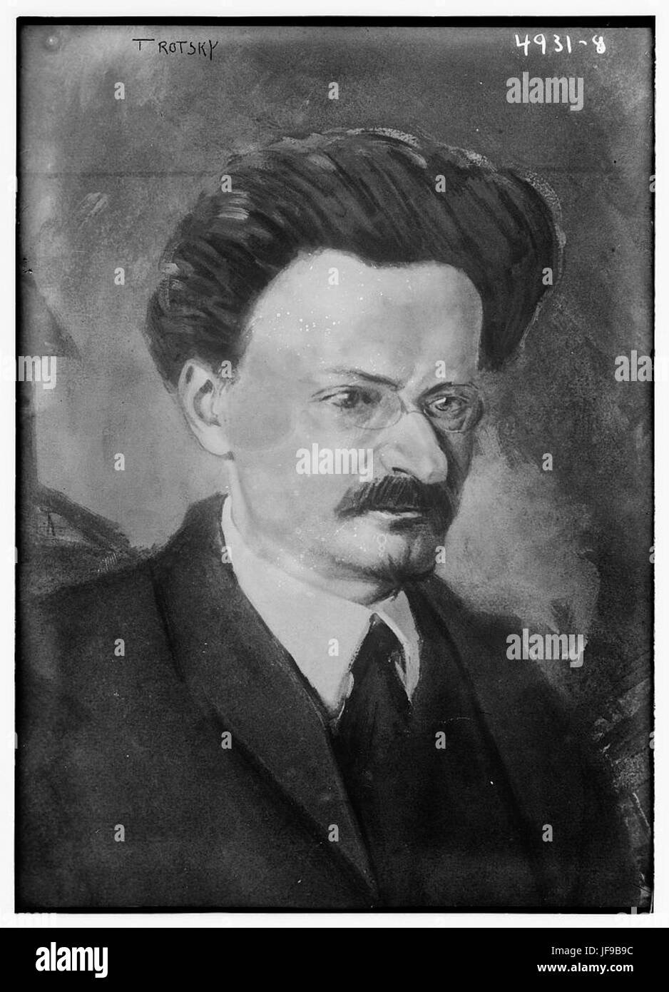 A portrait of Leon Trotsky, a prominent revolutionary leader and ...