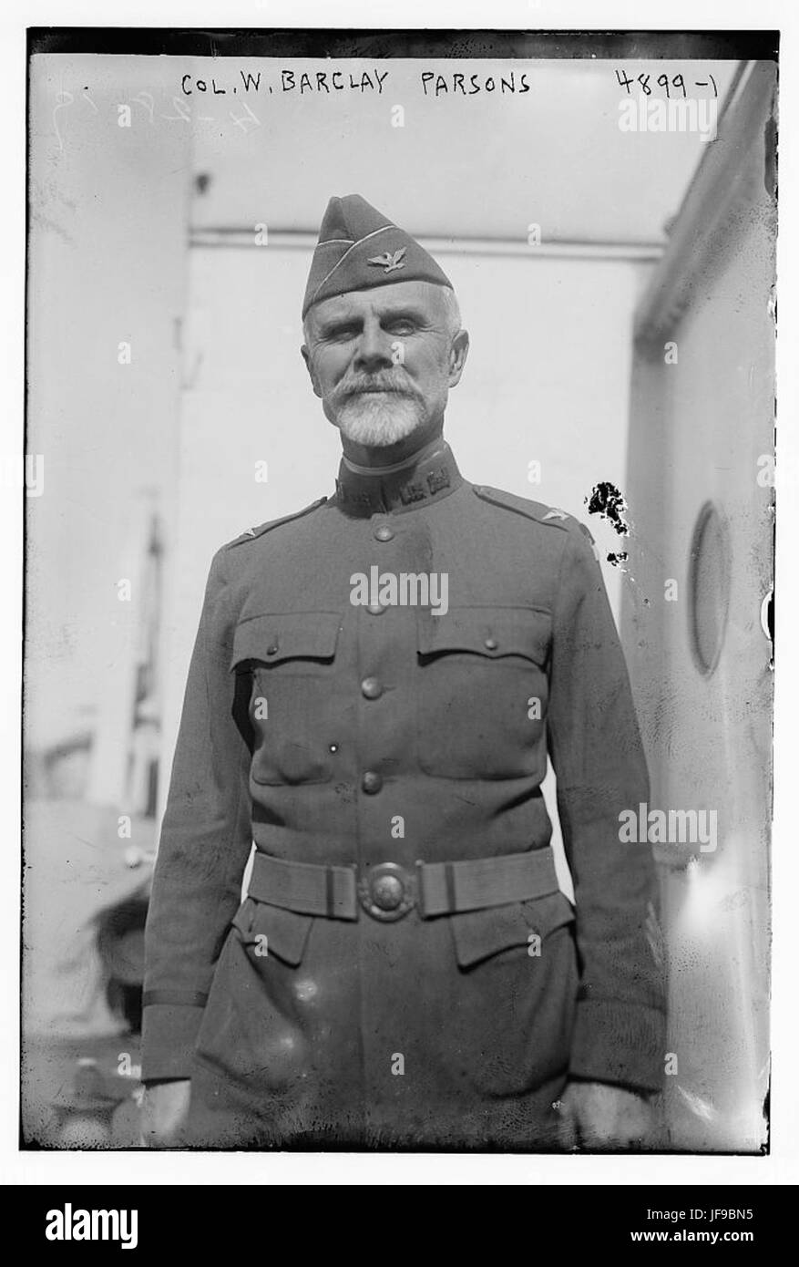A photograph of Col W Barclay Parsons, a historical military figure or ...
