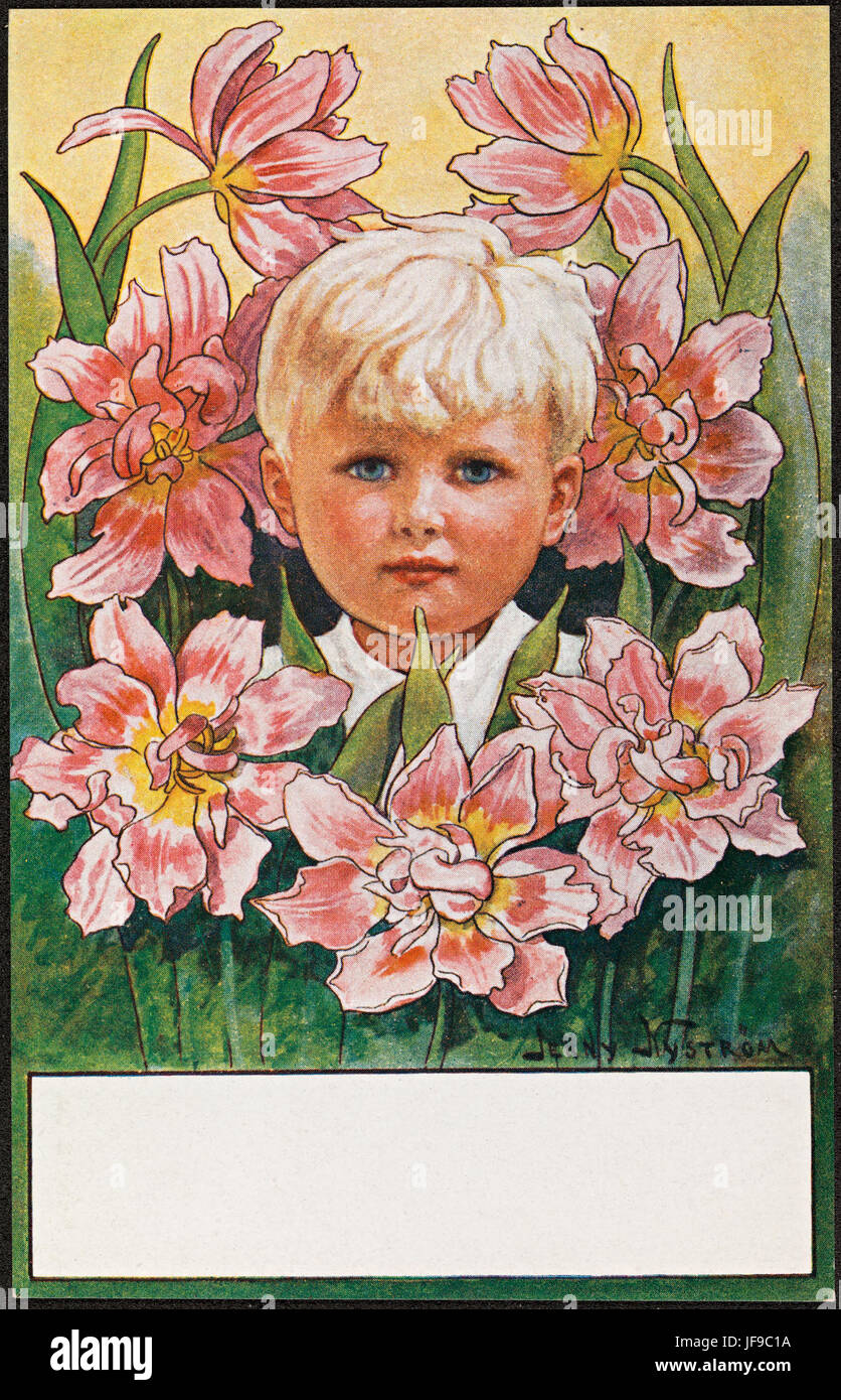 A charming illustration by Jenny Nyström, depicting a child in her ...