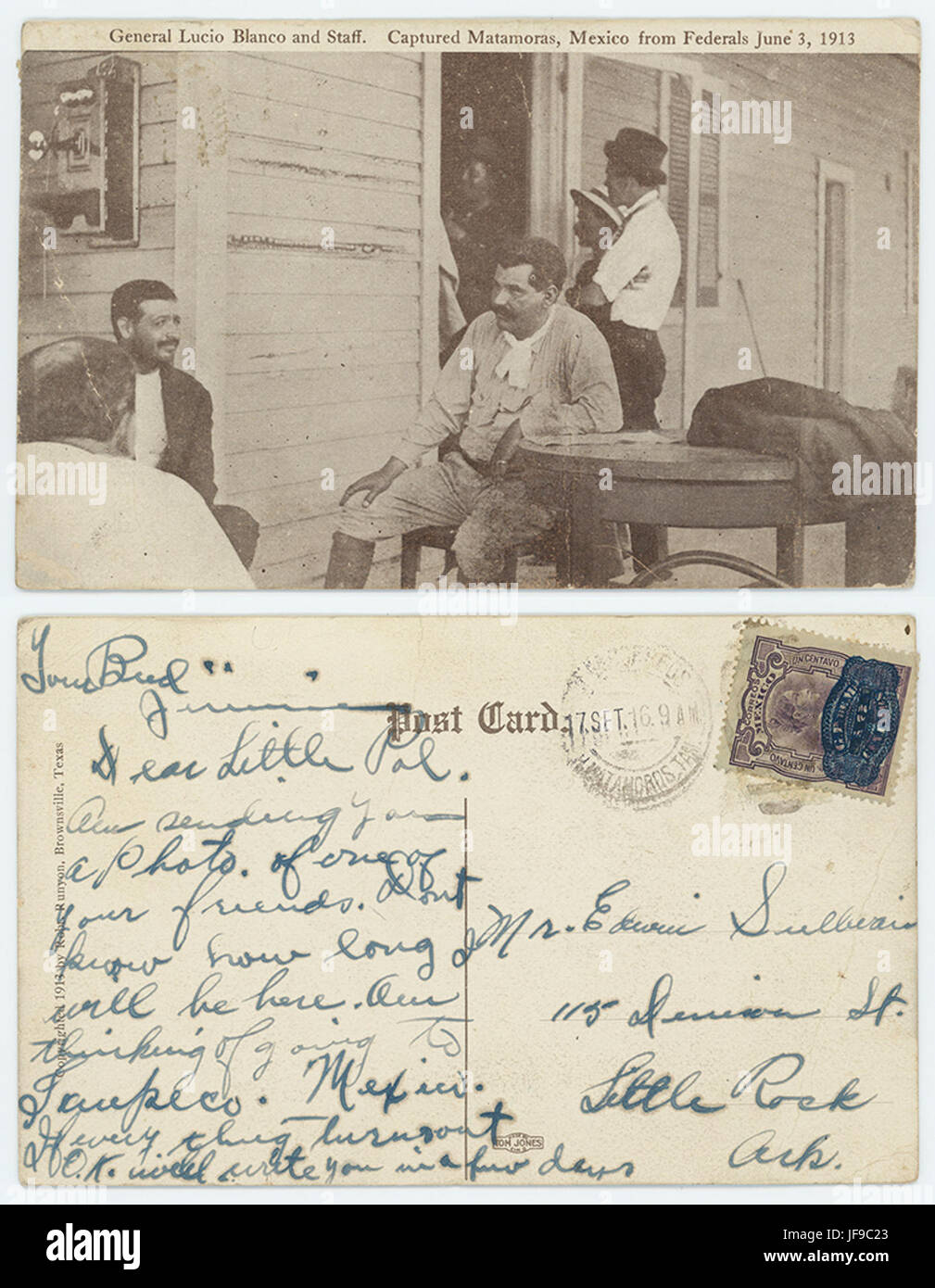 An image of General Lucio Blanco and his staff during the Mexican ...