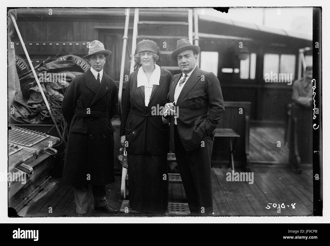 A historic portrait of the famous opera singer Enrico Caruso, known for ...