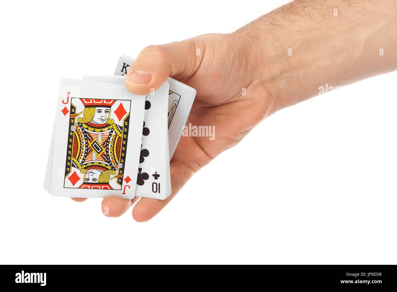 Hand and playing cards Stock Photo - Alamy