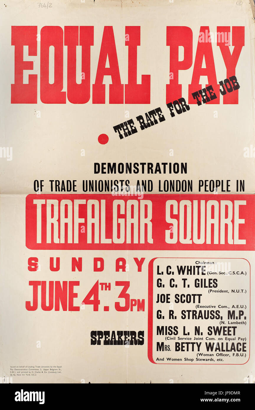 Equal pay protest poster hi-res stock photography and images - Alamy